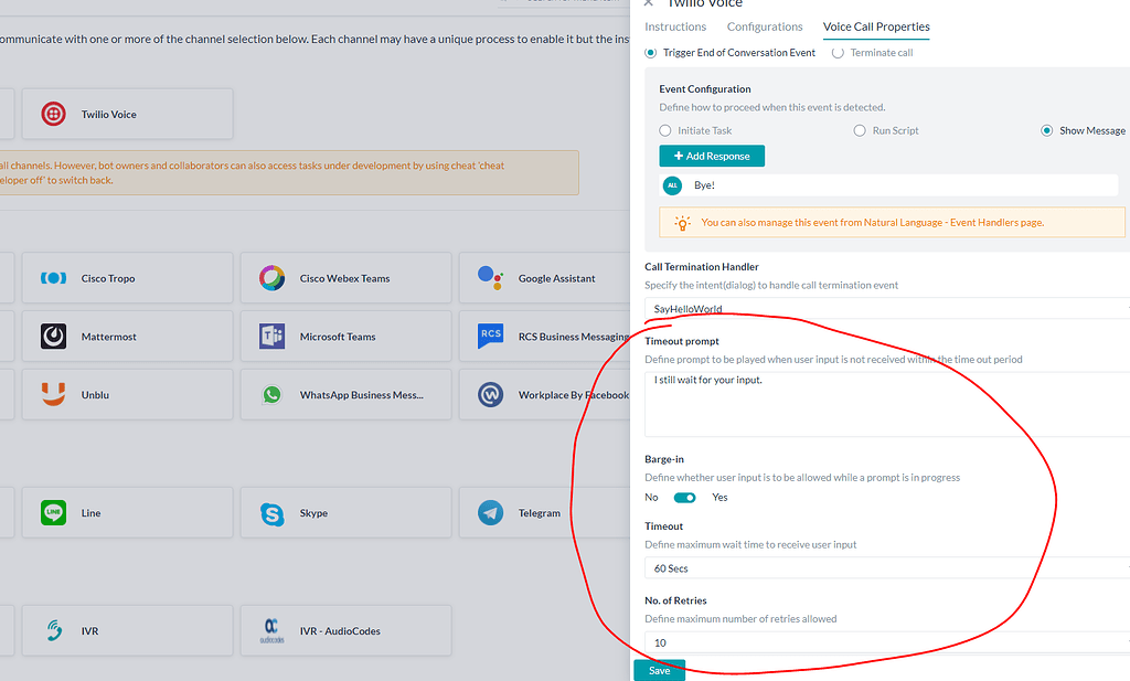 Kore.ai Twilio IVR Timeout - how to configure reprompt - XO Platform - Kore.ai Bot Developers ...