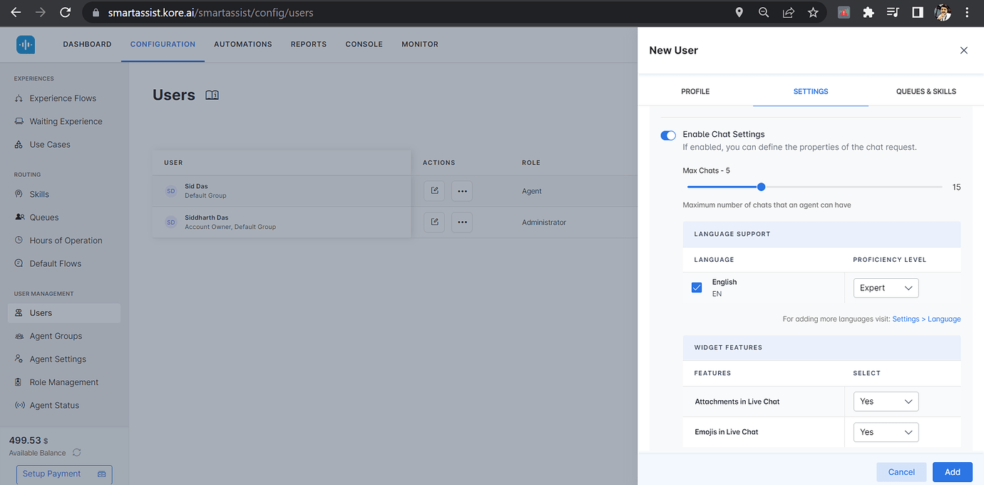 Agent Transfer with SmartAssist Tutorial - SmartAssist - Kore.ai Bot Developers Community