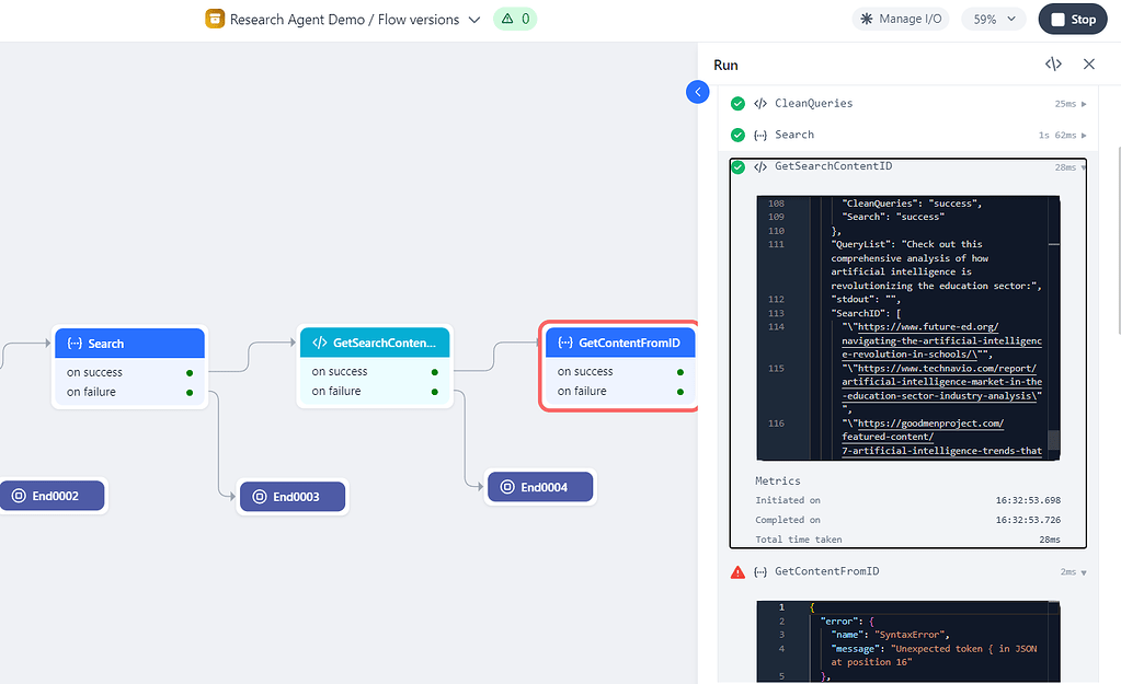 Error recreating the Research Agent in GALE - Agent Platform - Kore.ai ...