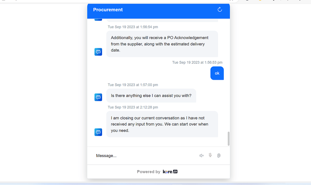 How to remove that date and time displaying on the chat window - XO Platform - Kore.ai Bot ...